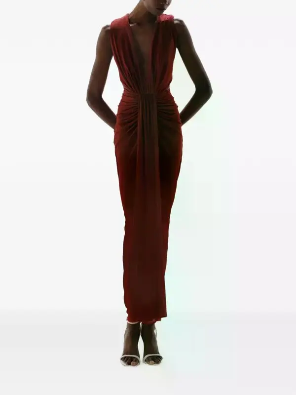 BAOBAB Nia V-neck Ruched Maxi Dress