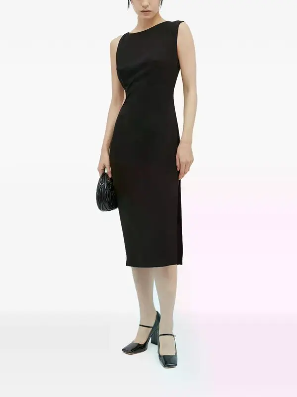 ST. AGNI Sleeveless Midi Dress With Side Slit - Black