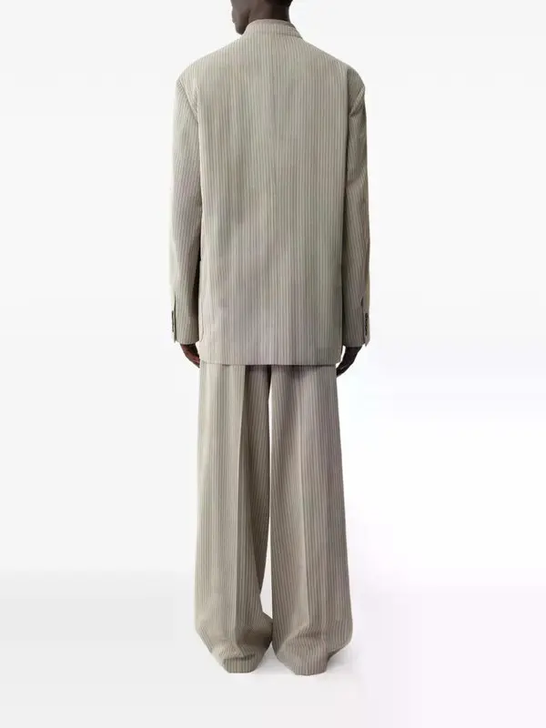 Calvin Klein Pinstripe-pattern Mandarin-collar Jacket