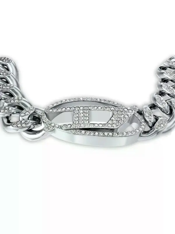 DIESEL® Oval D Crystal-embellished Bracelet