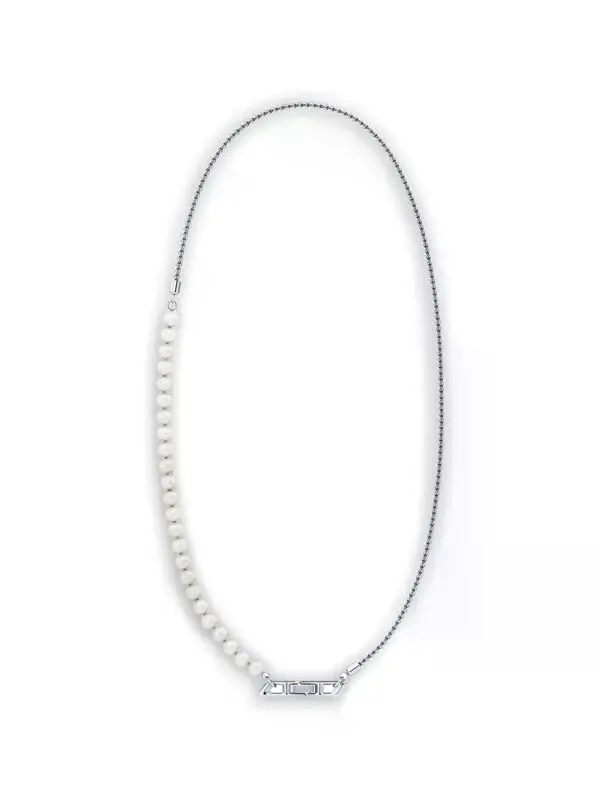 DIESEL® Sterling Pearl Embellished Necklace - Silver