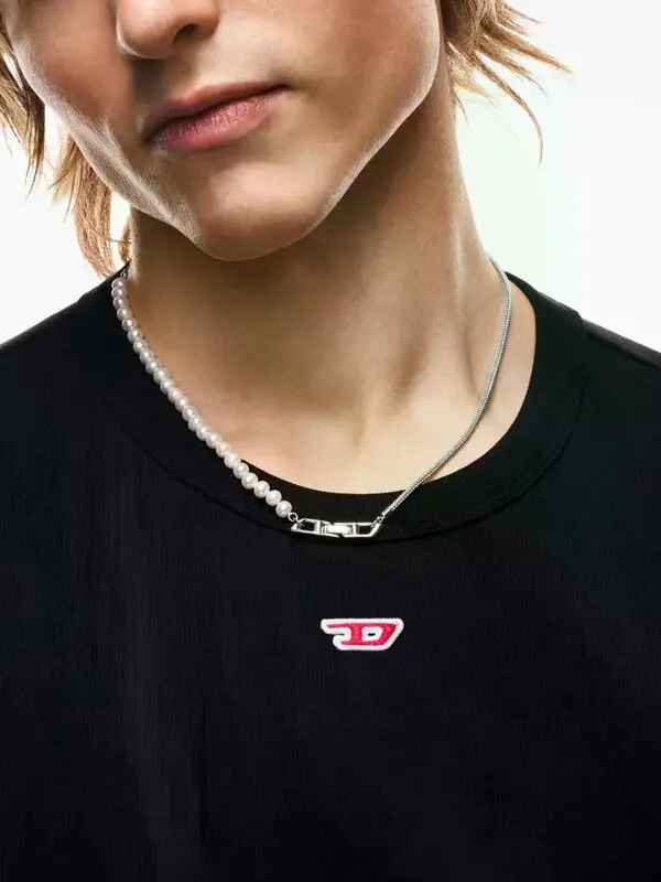 DIESEL® Sterling Pearl Embellished Necklace