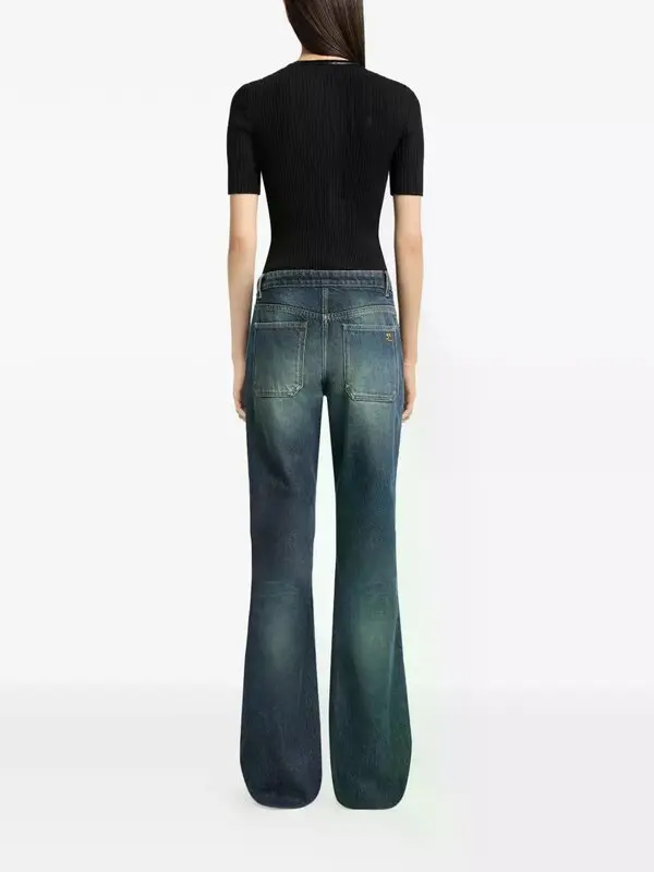 COURREGES Ribbed Knit T-shirt With Vinyl Trim