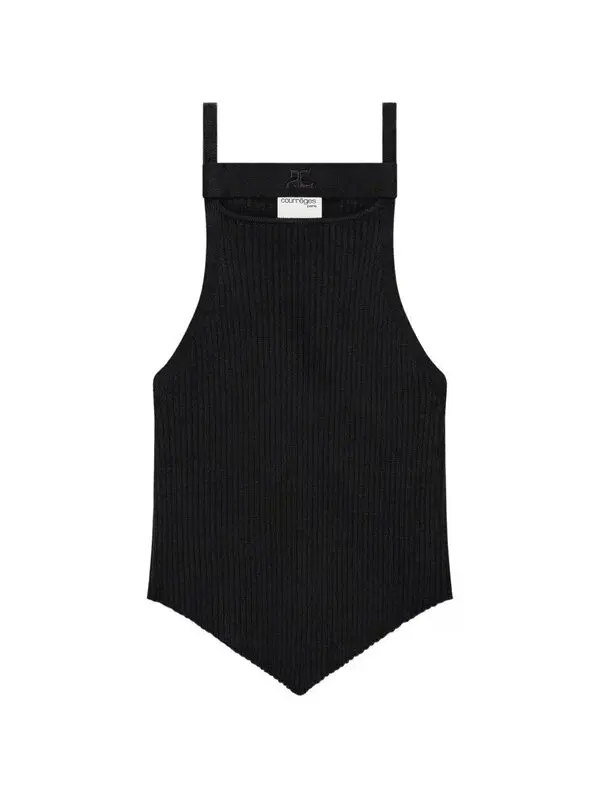 COURREGES Ribbed-knit Chest-strap Tank Top