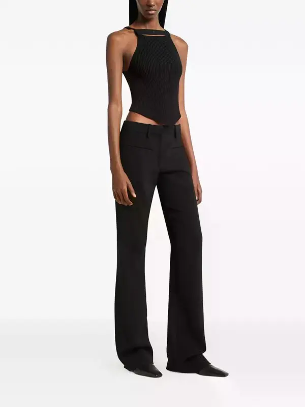 COURREGES Ribbed-knit Chest-strap Tank Top