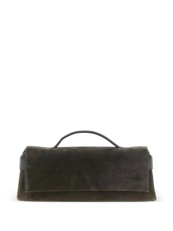 Brunello Cucinelli Monile Embellishment Clutch - Brown
