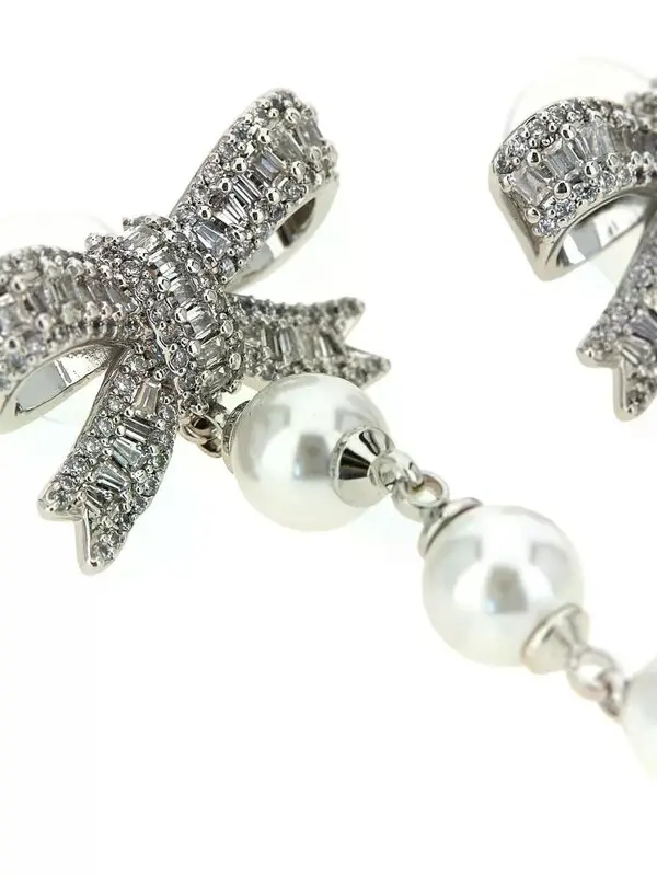 SELF-PORTRAIT Crystal-embellished Pearl-droplet Earrings