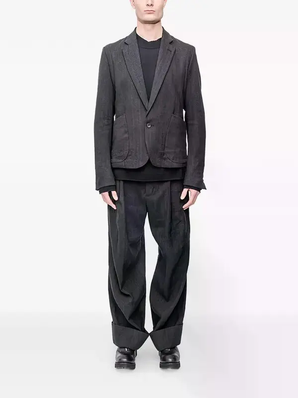 THE VIRIDI-ANNE Herringbone-pattern Notch-lapels Blazer
