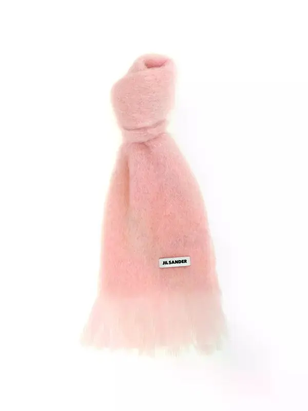 JIL SANDER Logo-patch Fringed Scarf