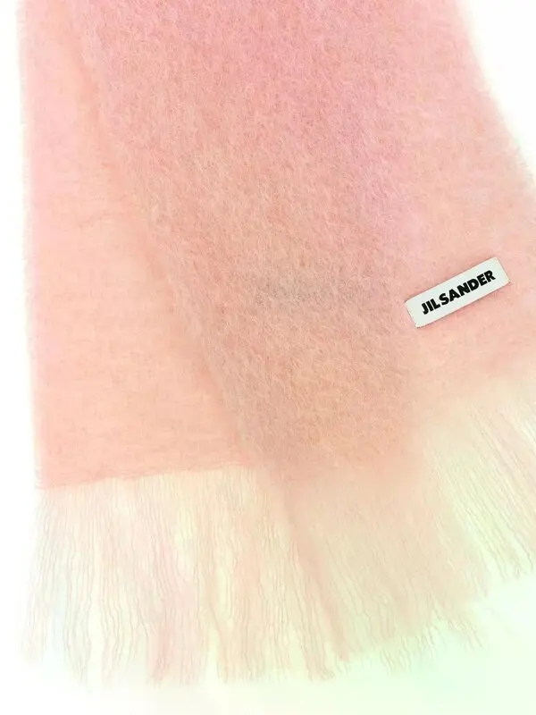JIL SANDER Logo-patch Fringed Scarf