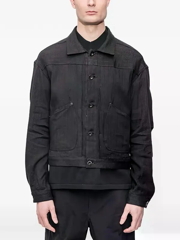 THE VIRIDI-ANNE Herringbone-pattern Jacket