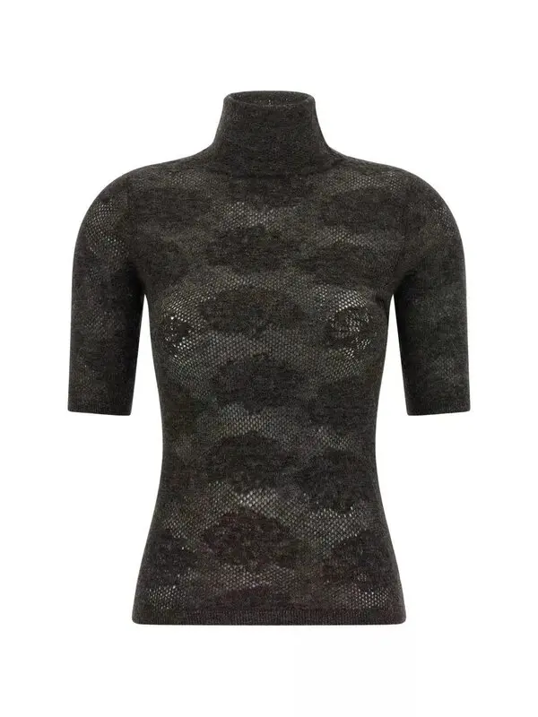 Brunello Cucinelli Openwork Short-sleeve Sweater - Brown