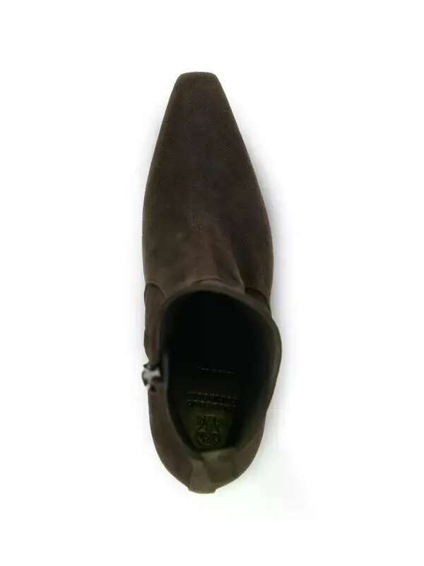 Brunello Cucinelli Suede Ankle Boots With Monile Embellishment