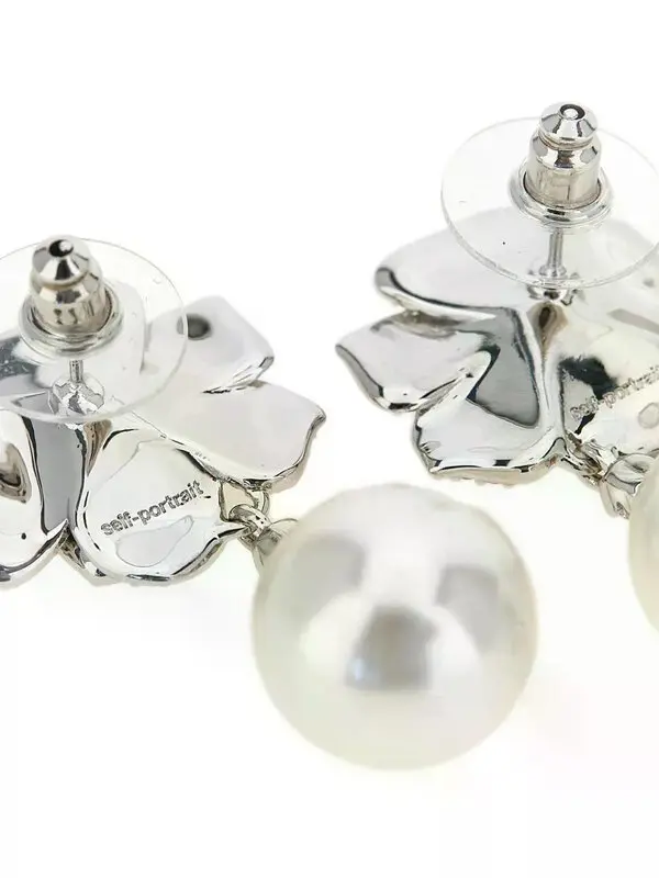 SELF-PORTRAIT Crystal Embellished Flower Earrings