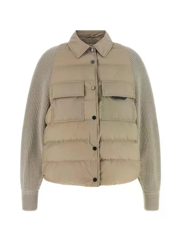 Brunello Cucinelli Quilted Monile-detail Jacket - Brown