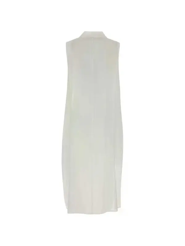 Y’s Ramie Sleeveless Shirt Dress - White