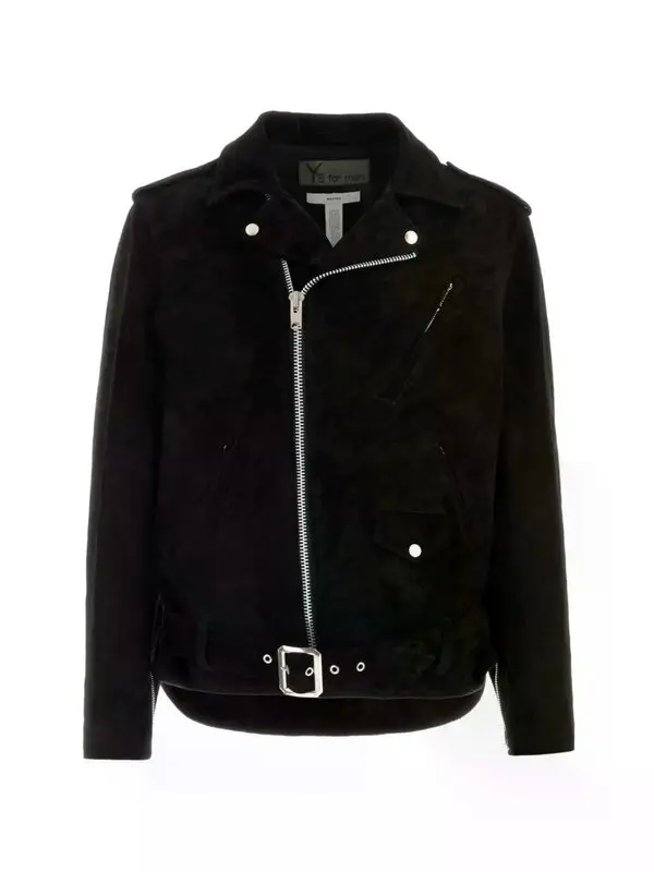 Y’s Belted Biker Jacket - Black