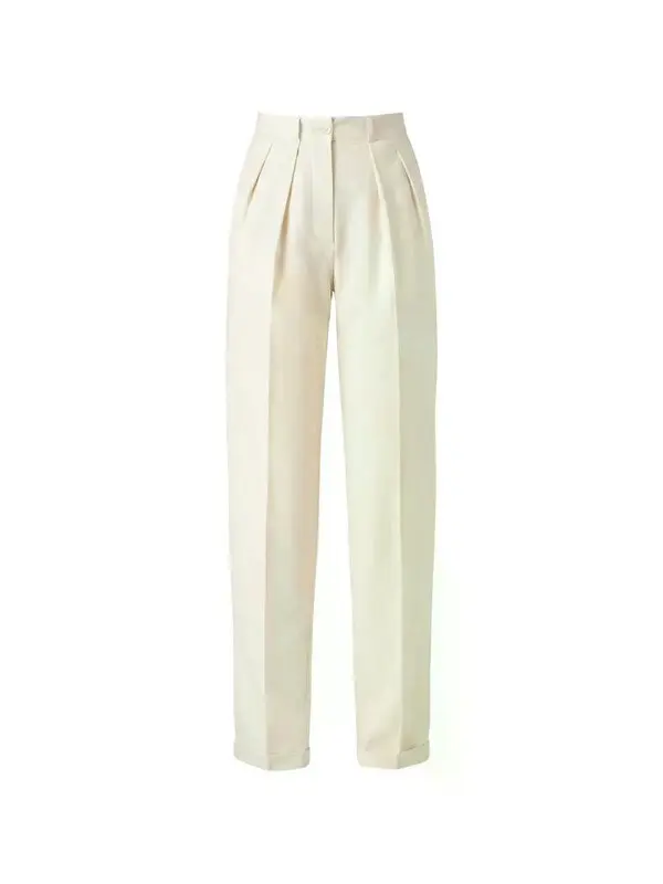 ALMAZ Classic Pleated Turn-up Trousers