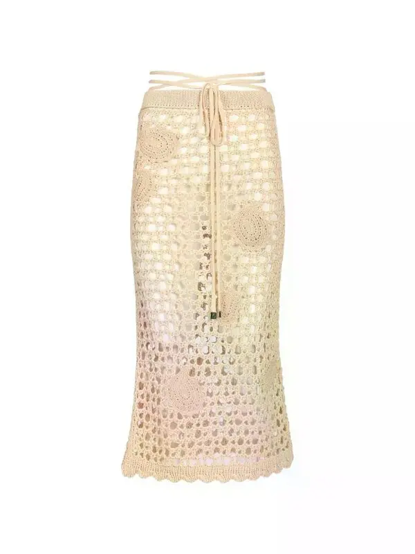 Attico Crochet-knit Midi Skirt