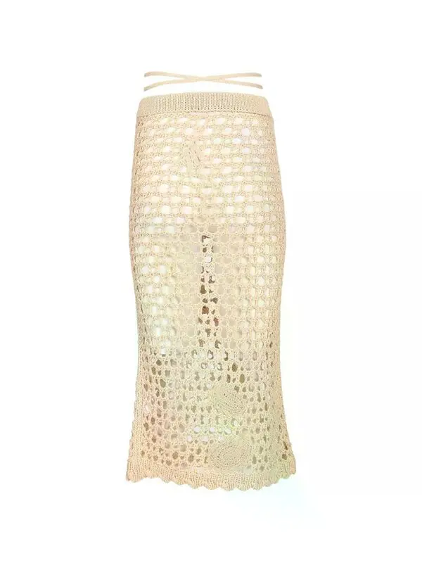 Attico Crochet-knit Midi Skirt