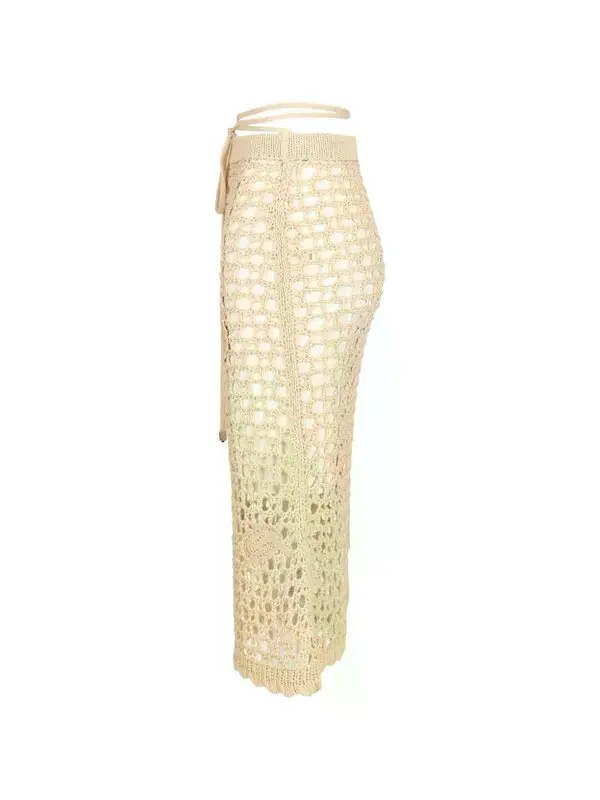 Attico Crochet-knit Midi Skirt