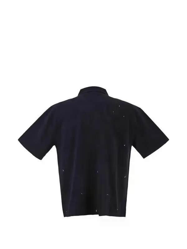 Carhartt Work In Progress Logo Embroidered Paint-splatter Polo Shirt - Blue