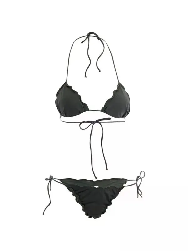 MC2 SAINT BARTH Ruffled-trim Bikini - Grey