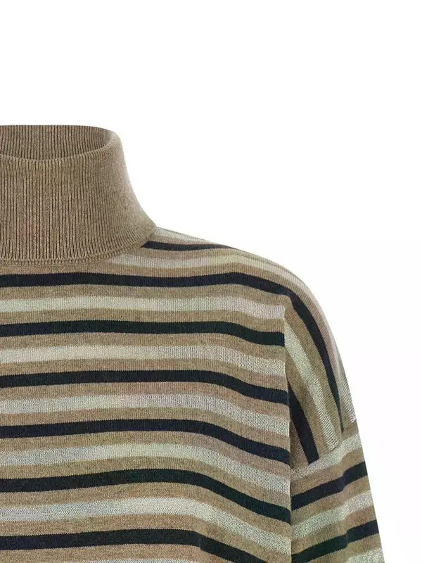 Brunello Cucinelli Striped Lamé-knit Sweater