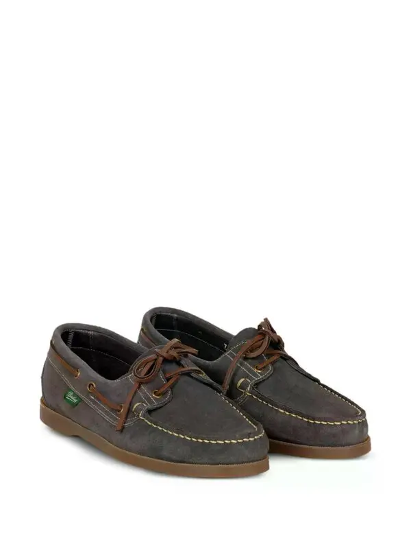 Paraboot Dark Suede Lace-up Boat Shoes - Grey