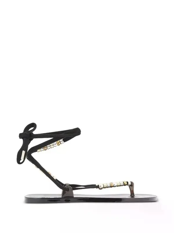 ANCIENT GREEK SANDALS Esther Beads Sandals - Black