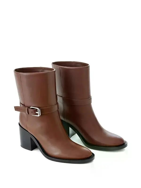 Burberry Buckle-detail Leather Ankle Boots