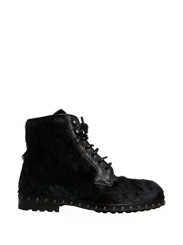 Dolce & Gabbana Stud-trimmed Haircalf Boots - Black