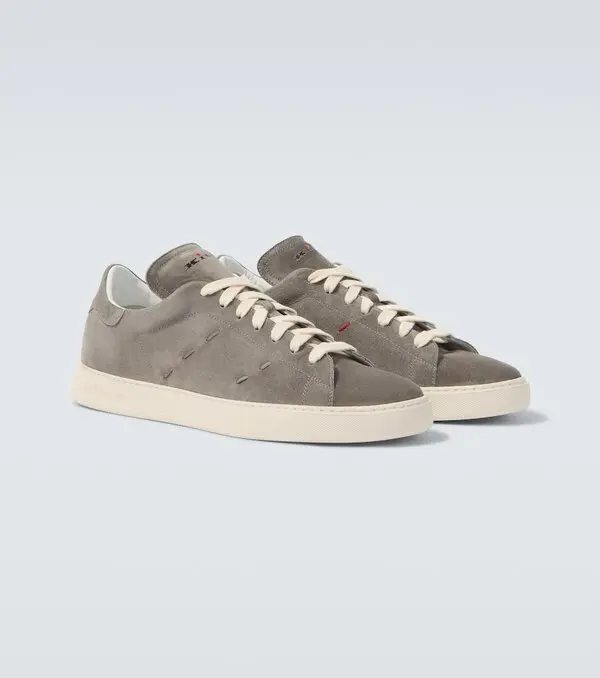 Kiton Suede Lace-up Sneakers - Grey