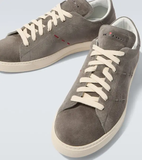 Kiton Suede Lace-up Sneakers - Grey