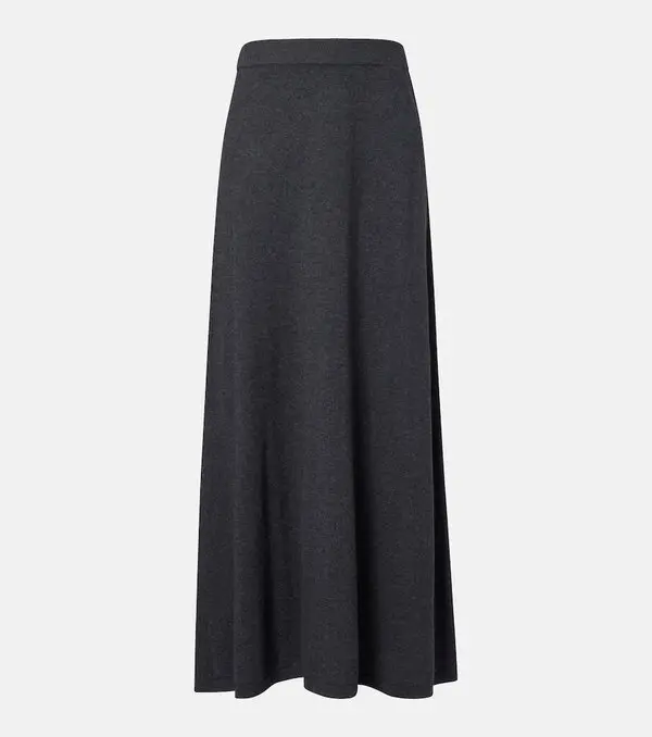 LISA YANG Adrienne Cotton And Cashmere Midi Skirt - Grey