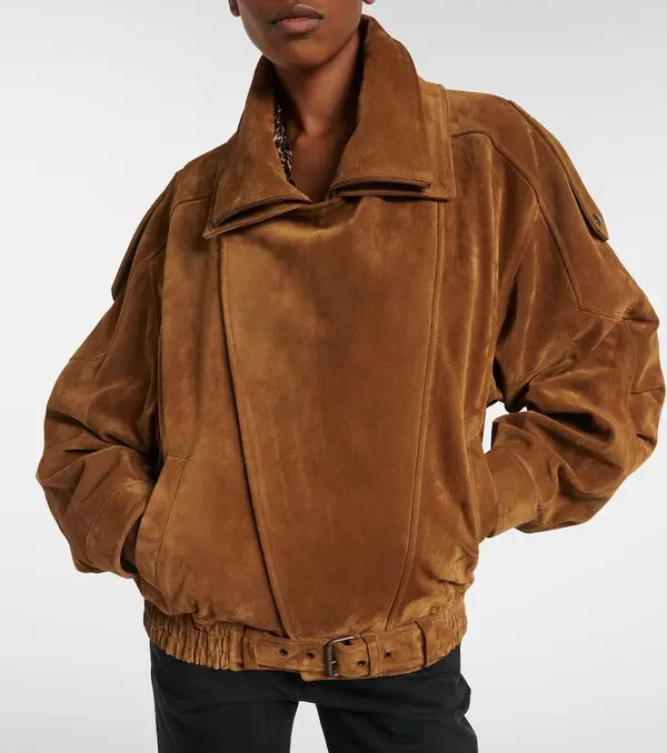Saint Laurent Suede Belted Jacket