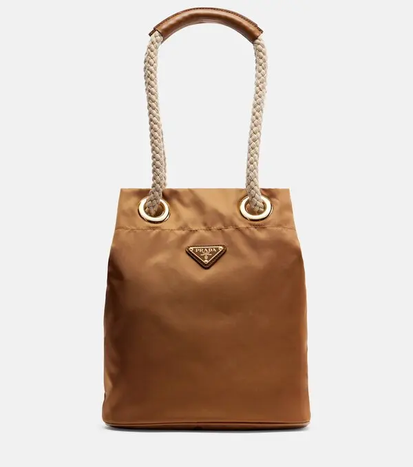 Prada Re-nylon Small Bucket Bag - Brown