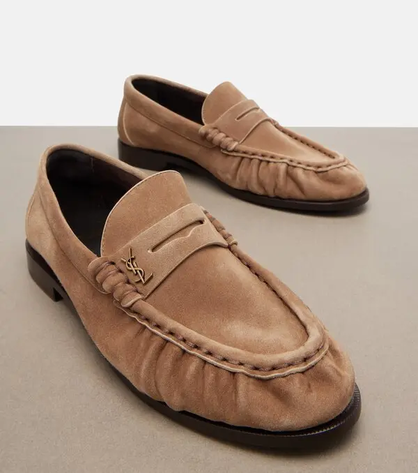 Saint Laurent Le Loafer Suede Penny Loafers
