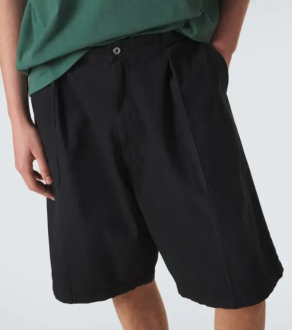 A.PRESSE Vintage Cotton Pleated Shorts