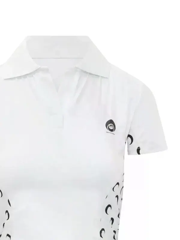 MARINE SERRE Crescent Moon Polo Top - White
