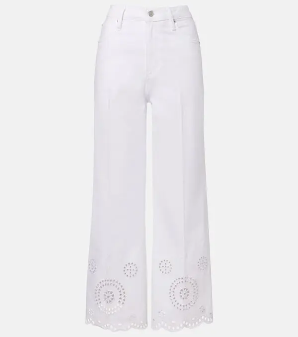 FRAME Eyelet Embroidered Flared Jeans