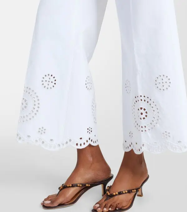 FRAME Eyelet Embroidered Flared Jeans