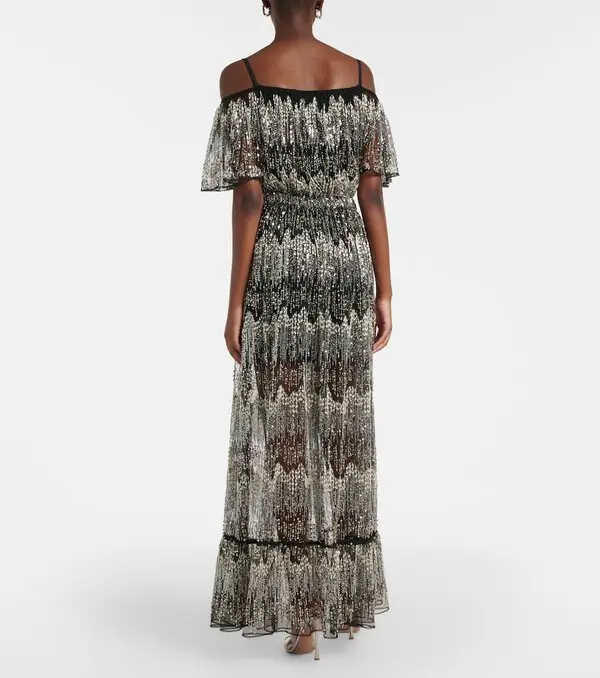 Rabanne Embellished Off-shoulder Gown