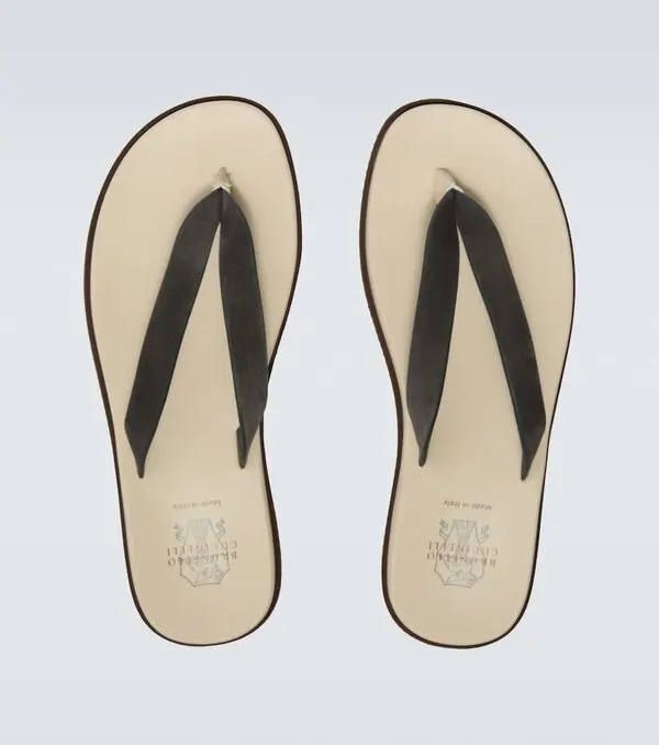 Brunello Cucinelli Suede Thong Sandals