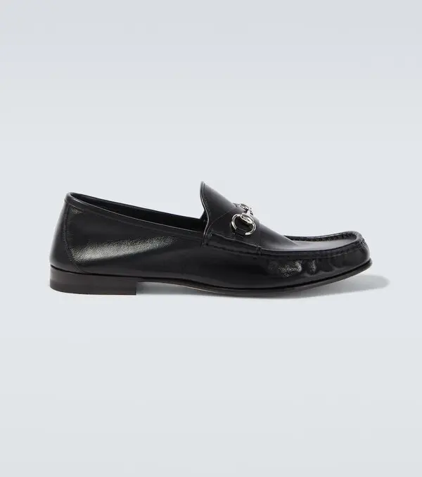 Gucci Lugano Horsebit Leather Loafers - Black