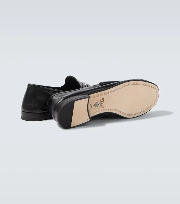 Gucci Lugano Horsebit Leather Loafers - Black