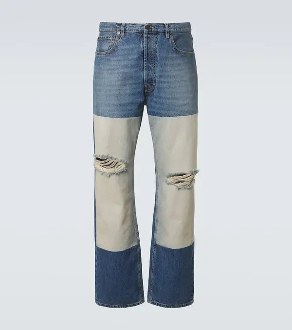 MAISON MARGIELA Distressed Straight Leg Jeans - Blue