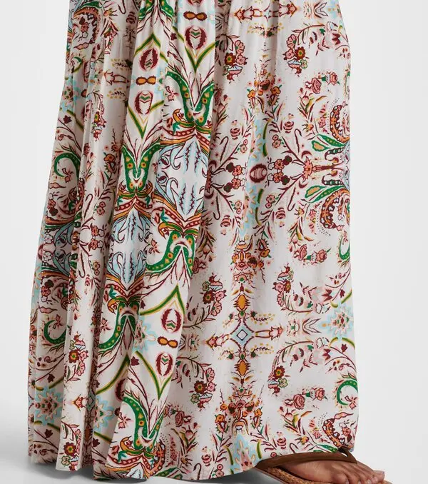 Melissa Odabash Skylar Tie-neck Printed Maxi Dress