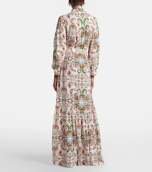 Melissa Odabash Skylar Tie-neck Printed Maxi Dress