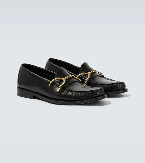 Alexander McQueen Wishbone Leather Loafers - Black
